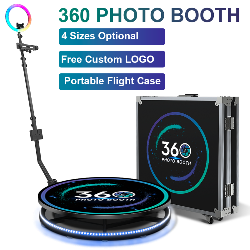360 Photo Booth Rotating Machine Size 80cm for 3 People, Motorized Video Booth for Events Party ...