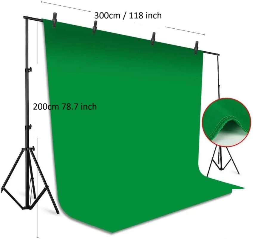 Xria Green Screen Backdrop Stand Kit 6.5x10ft 2X3cm Background Support ...